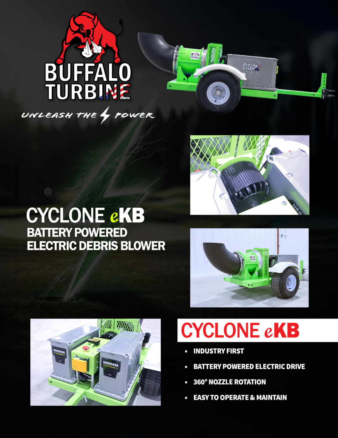 Buffalo Turbine Cyclone eKB - Electric Model of the KB blower.